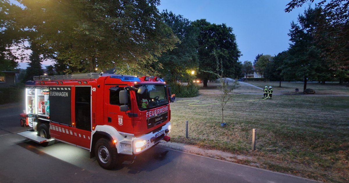 Feuerwehrübung am Friedensplatz | Gemeinde Neuenhagen bei Berlin